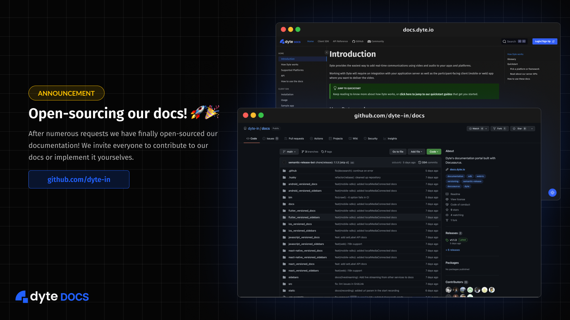 Open-sourcing Dyte Docs